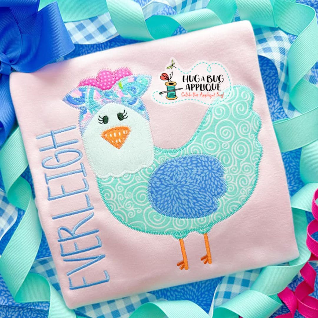 Chicken Bandana Zig Zag Stitch Applique Design 5x7 6x10 8x8 8x12 9x9 - Etsy