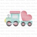 Valentine Train Heart Sketch Stitch Embroidery Design 5x7 6x10 8x8 8x12 ...