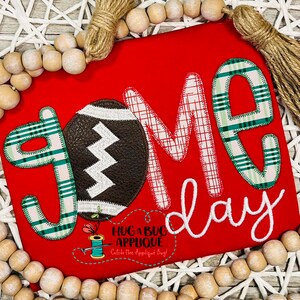 Game Day Football Zig Zag Stitch Applique Design 5x7 6x10 8x8 8x12 9x9 ...