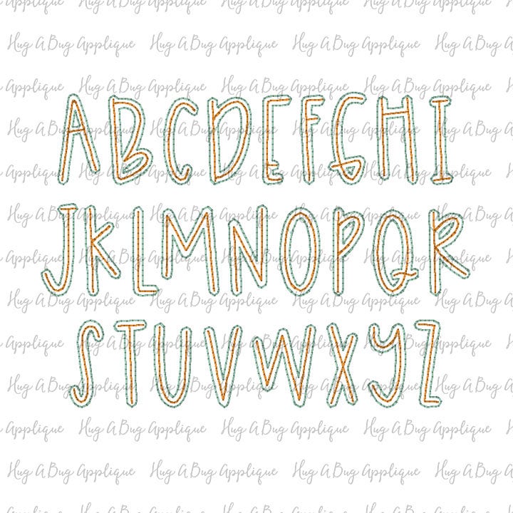 Bouncy Block Floss Stitch Embroidery Font 1" 1.5" 2" 2.5" 3" 3.5" - Etsy
