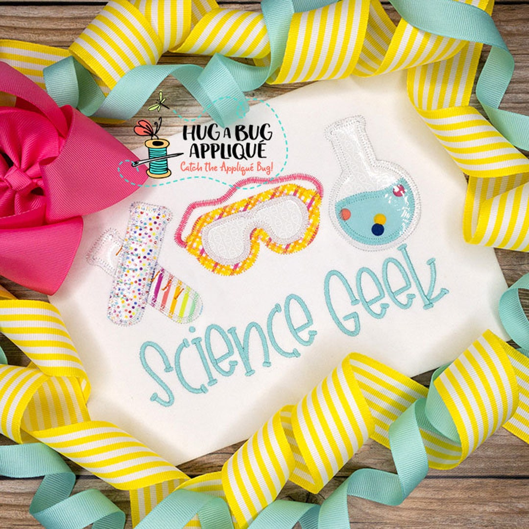 Beakers Goggles Zig Zag Stitch Applique Design 5x7 6x10 8x8 8x12 - Etsy
