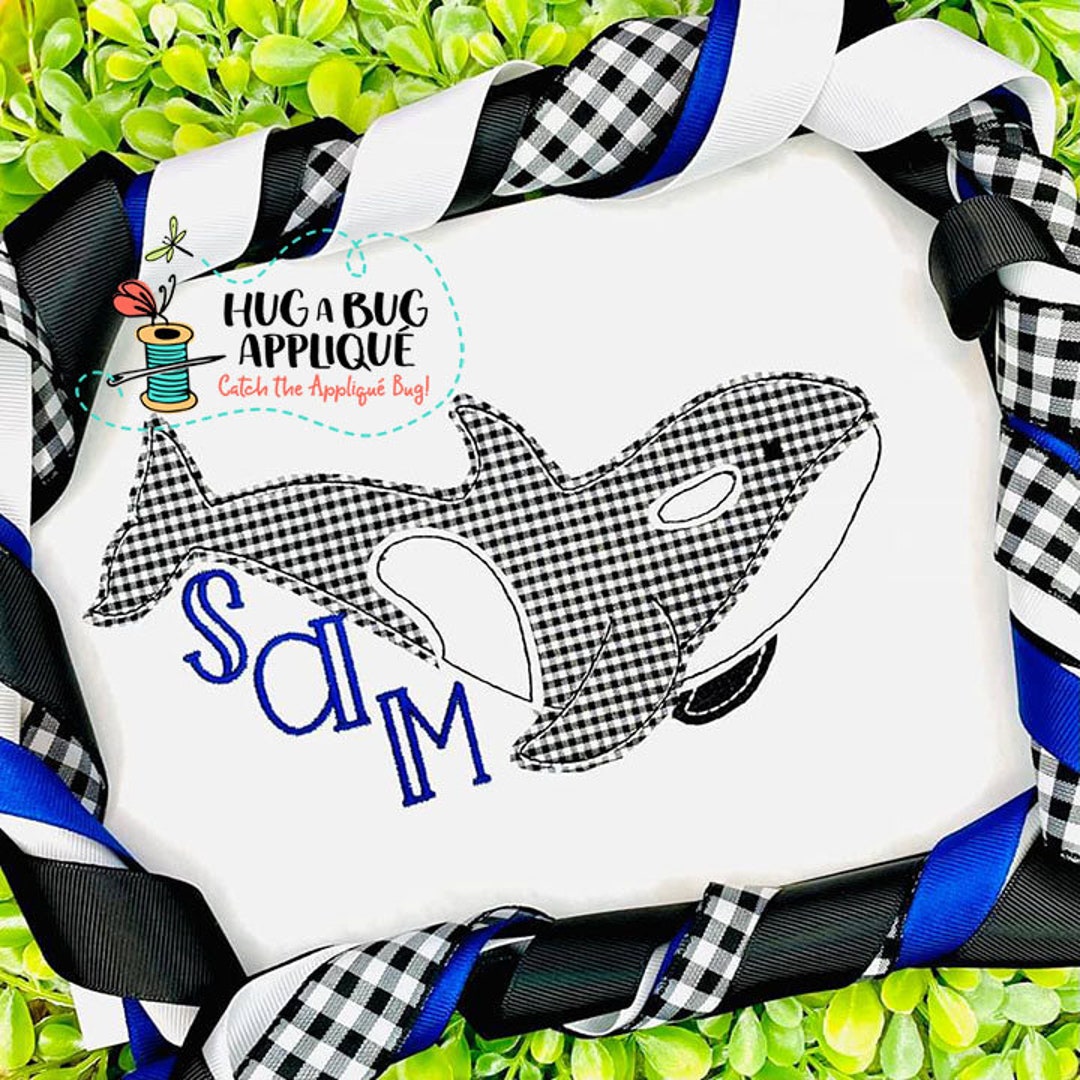 Orca Bean Stitch Applique Design 5x7 6x10 8x8 8x12 9x9 - Etsy