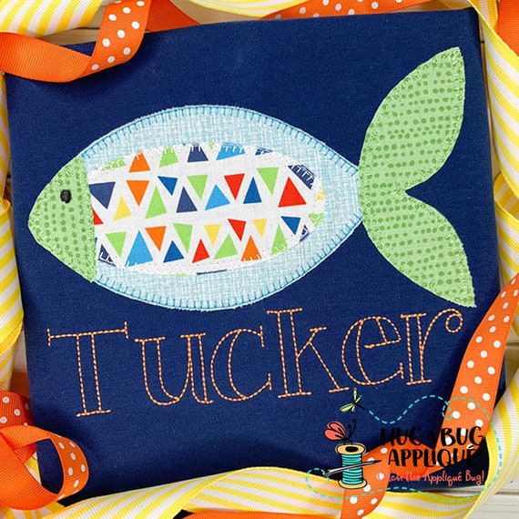 Fish 3 Blanket Stitch Applique Design 5x7 6x10 8x8 9x9 8x12 | Etsy