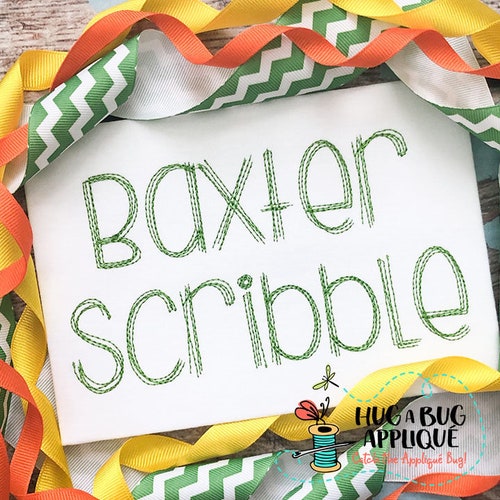 Baxter Scribble Stitch Embroidery Font 1.0 1.5 2.0 2.5 - Etsy