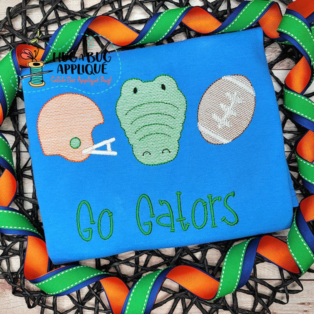 Helmet Alligator Football Sketch Stitch Embroidery Design 5x7 6x10 8x8 ...