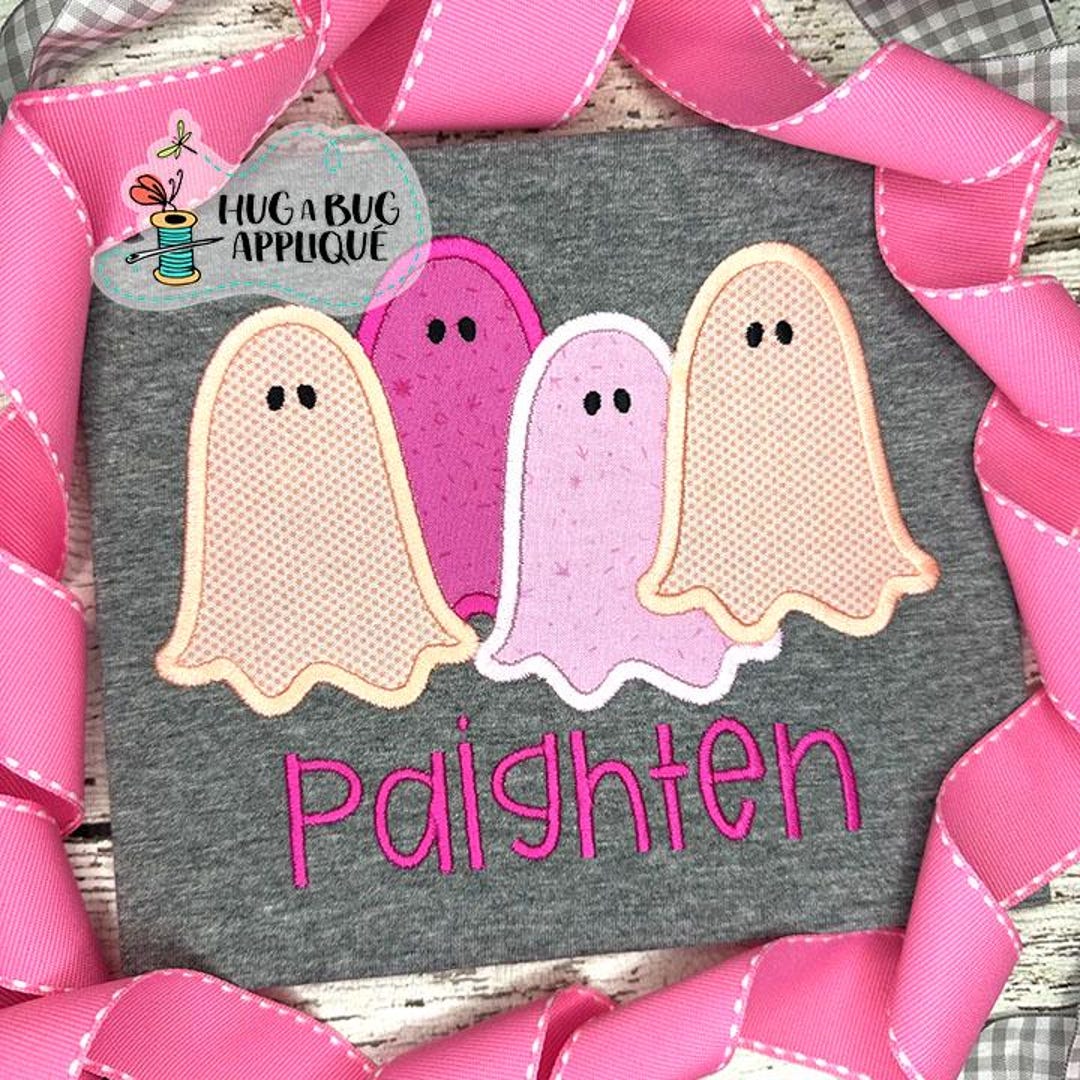 Ghosts in Row Satin Stitch Applique Design 5x7 8x8 6x10 8x12 9x9 - Etsy
