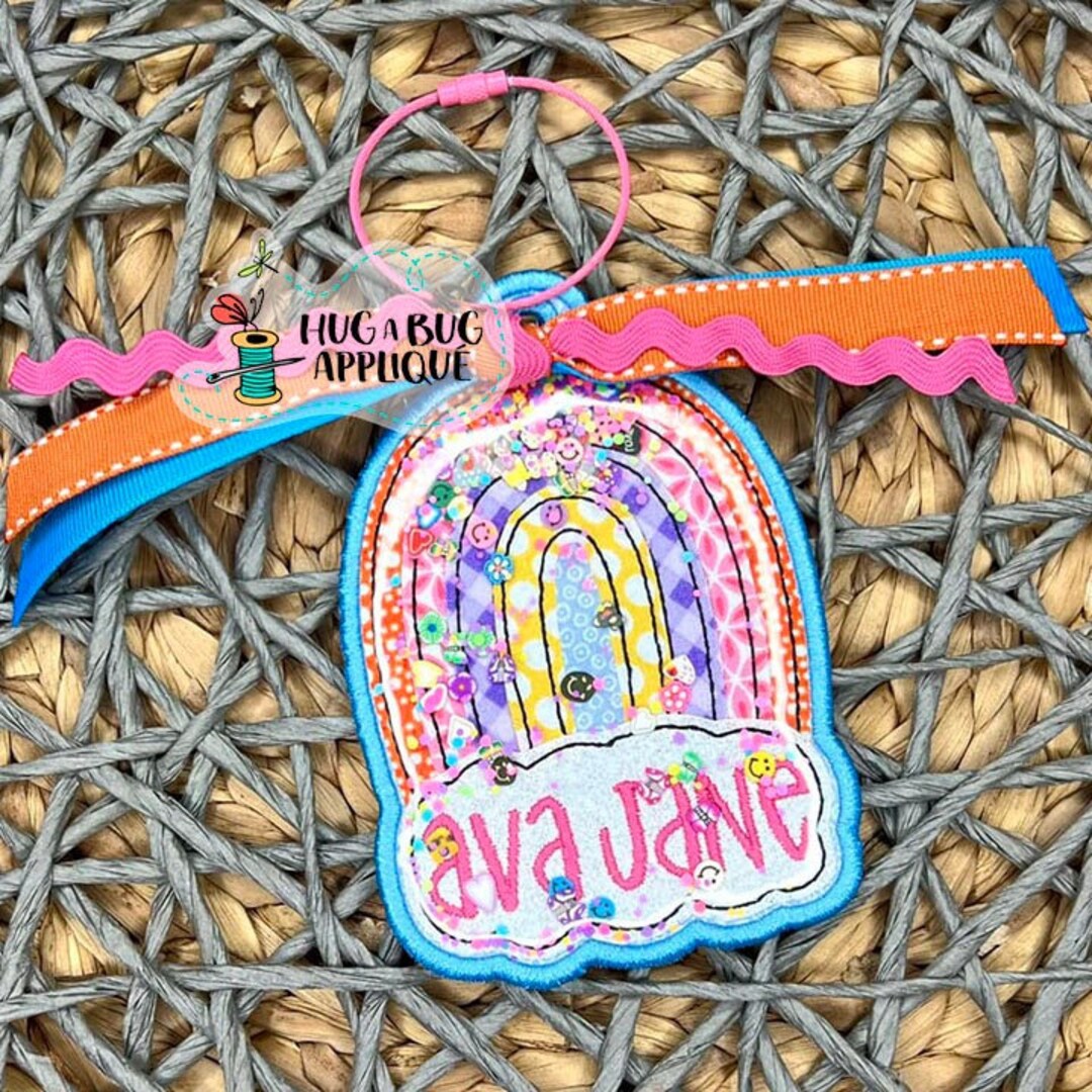 Rainbow Bag Tag in the Hoop Applique Design 4" 4.5" 5" 5.5" 6" - Etsy