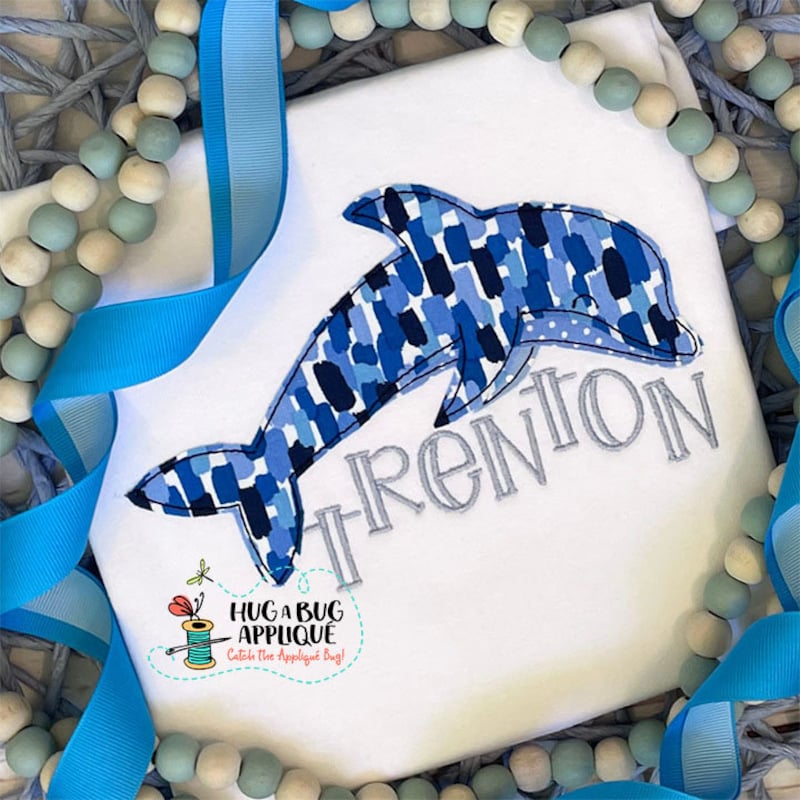 Dolphin Applique - Etsy