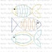 Fish Trio Bean Stitch Applique Design 5x7 6x10 8x8 9x9 8x12 - Etsy