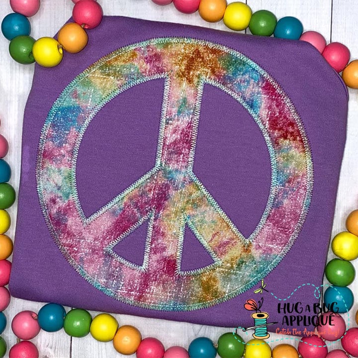Peace Sign Zig Zag Stitch Applique Design 5x7 6x10 8x8 8x12 - Etsy