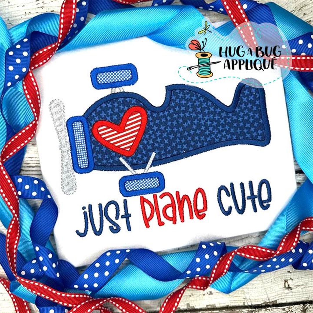 Just Plane Cute Satin Stitch Applique Design 5x7 6x10 8x8 8x12 9x9 - Etsy