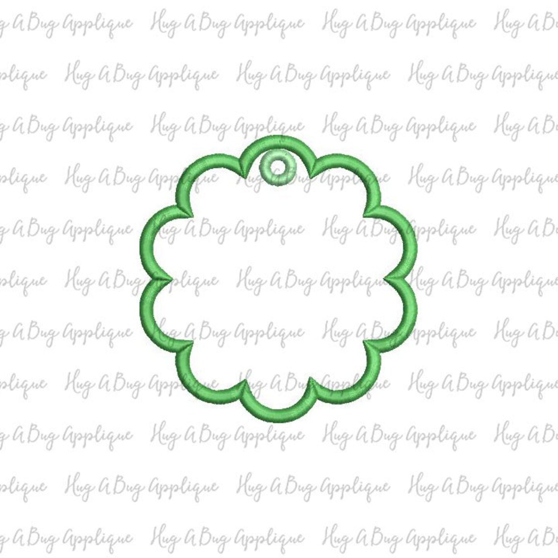 Scalloped Circle Bag Tag in the Hoop Applique Design 4 - Etsy