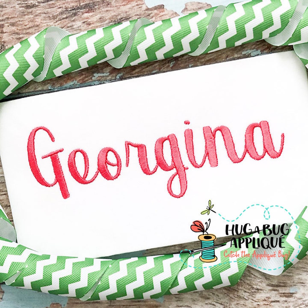 Georgina Satin Stitch Embroidery Font 1" 1.25" 1.5" 1.75" 2" 2.25" 2.5 ...