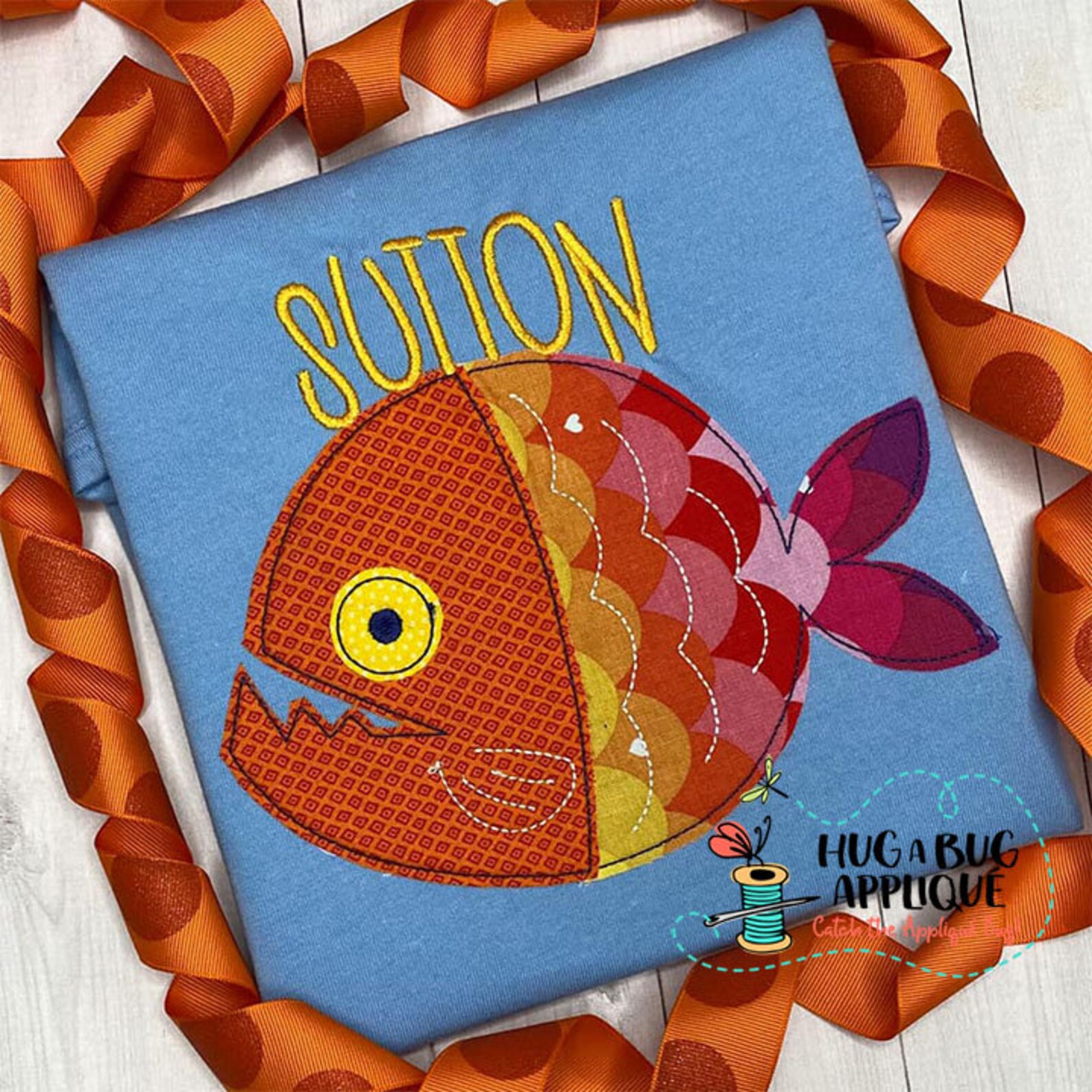 Piranha Bean Stitch Applique Design 5x7 6x10 8x8 8x12 9x9 - Etsy