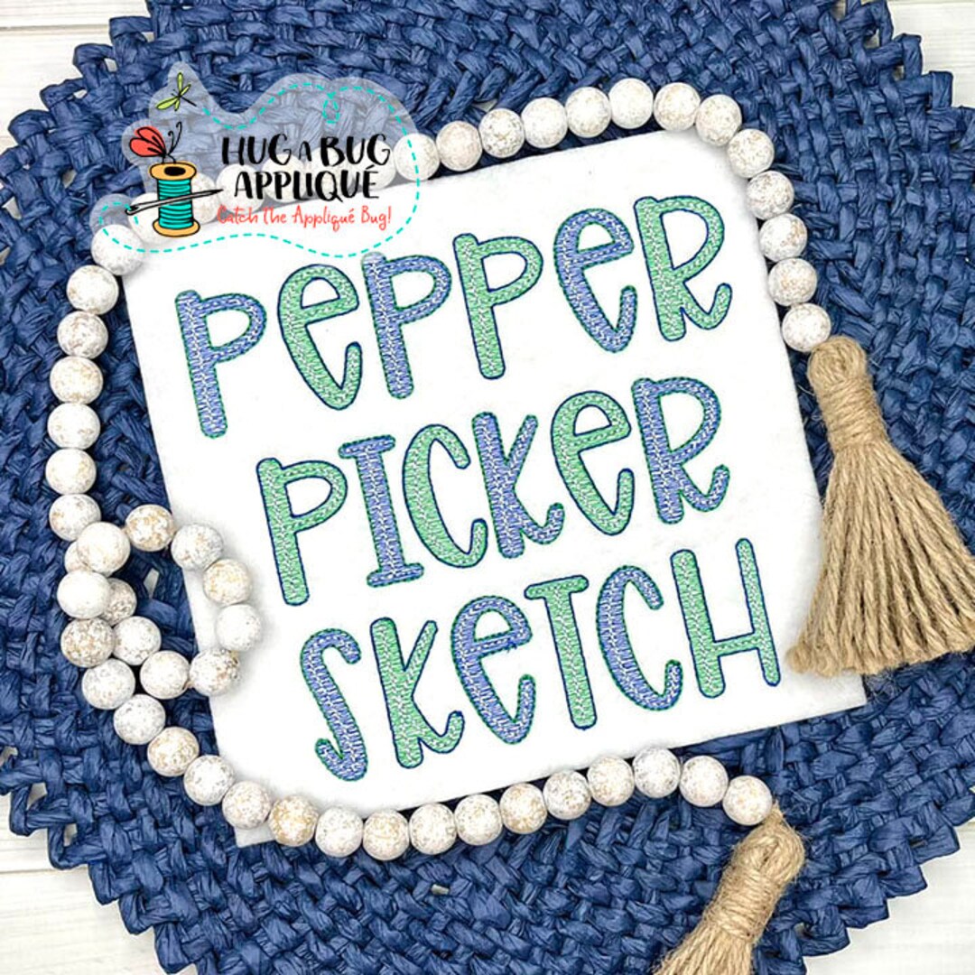 Pepper Picker Sketch Stitch Embroidery Font 1" 1.5" 2" 2.5" 3" - Etsy