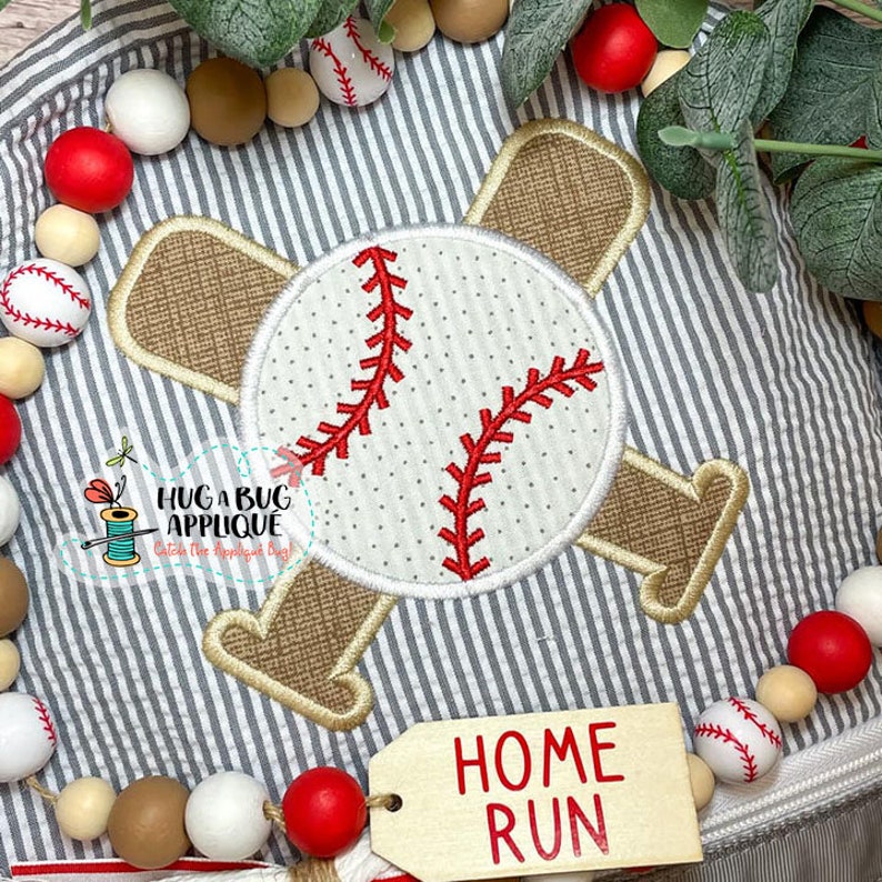 Bats Baseball Satin Stitch Applique Design 5x7 6x10 8x8 9x9 - Etsy