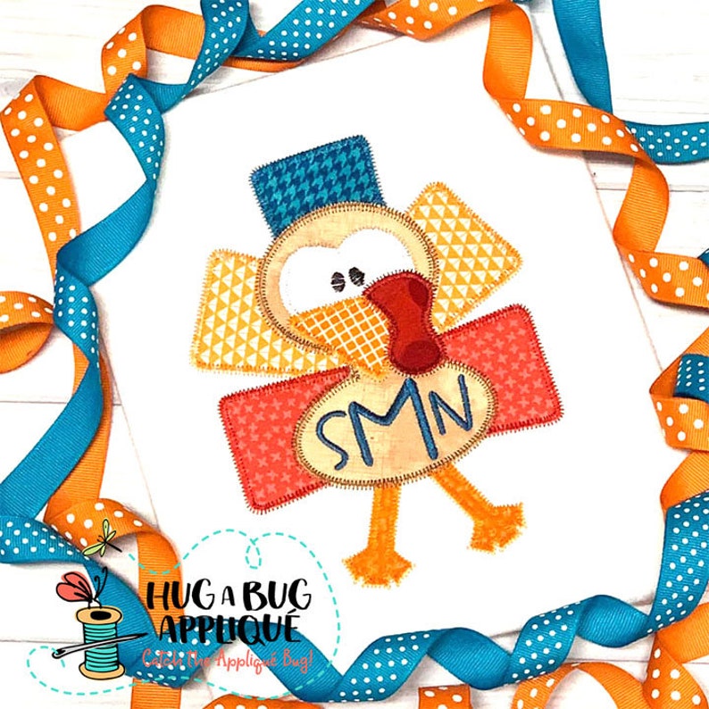 Turkey Tall Zig Zag Stitch Applique Design 5x7 6x10 8x8 8x12 - Etsy