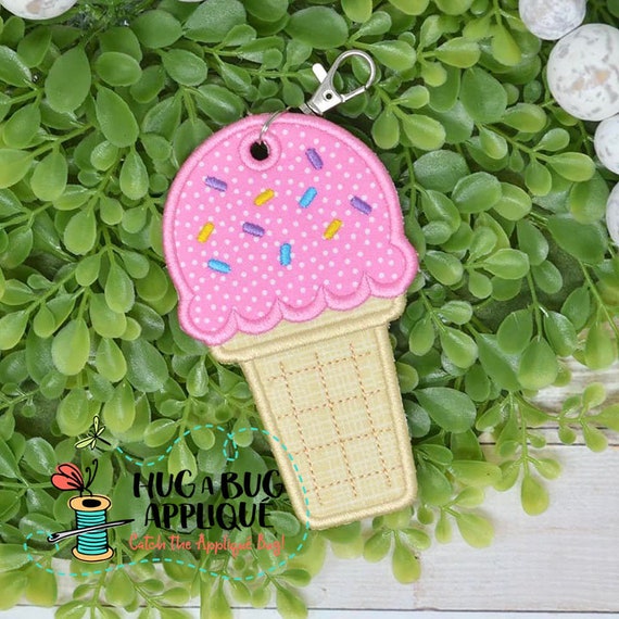 Ice Cream Bag Tag in the Hoop Applique Design 4 - Etsy