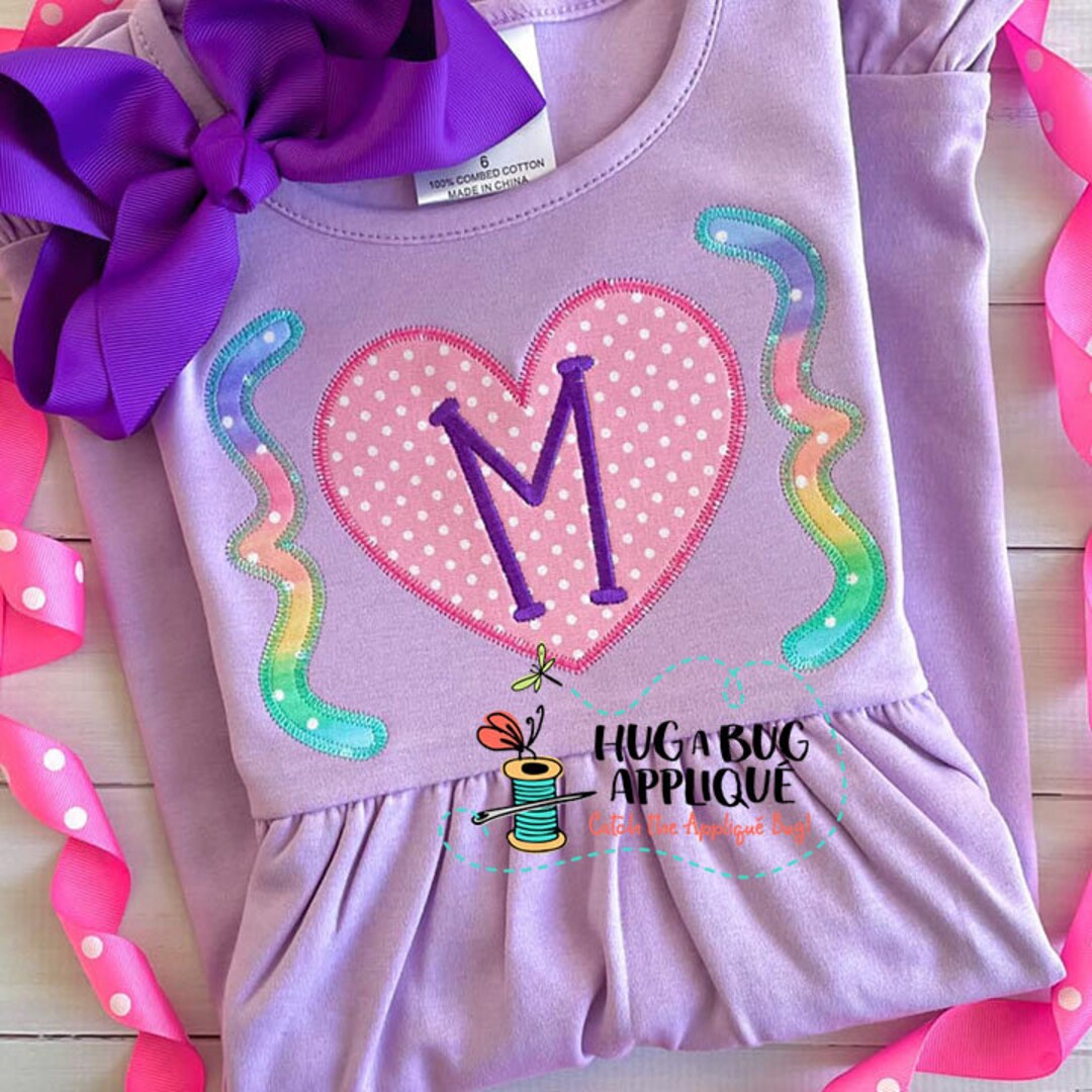 Heart Brackets Zig Zag Stitch Applique Design 4x4 5x7 6x10 8x8 8x12 - Etsy