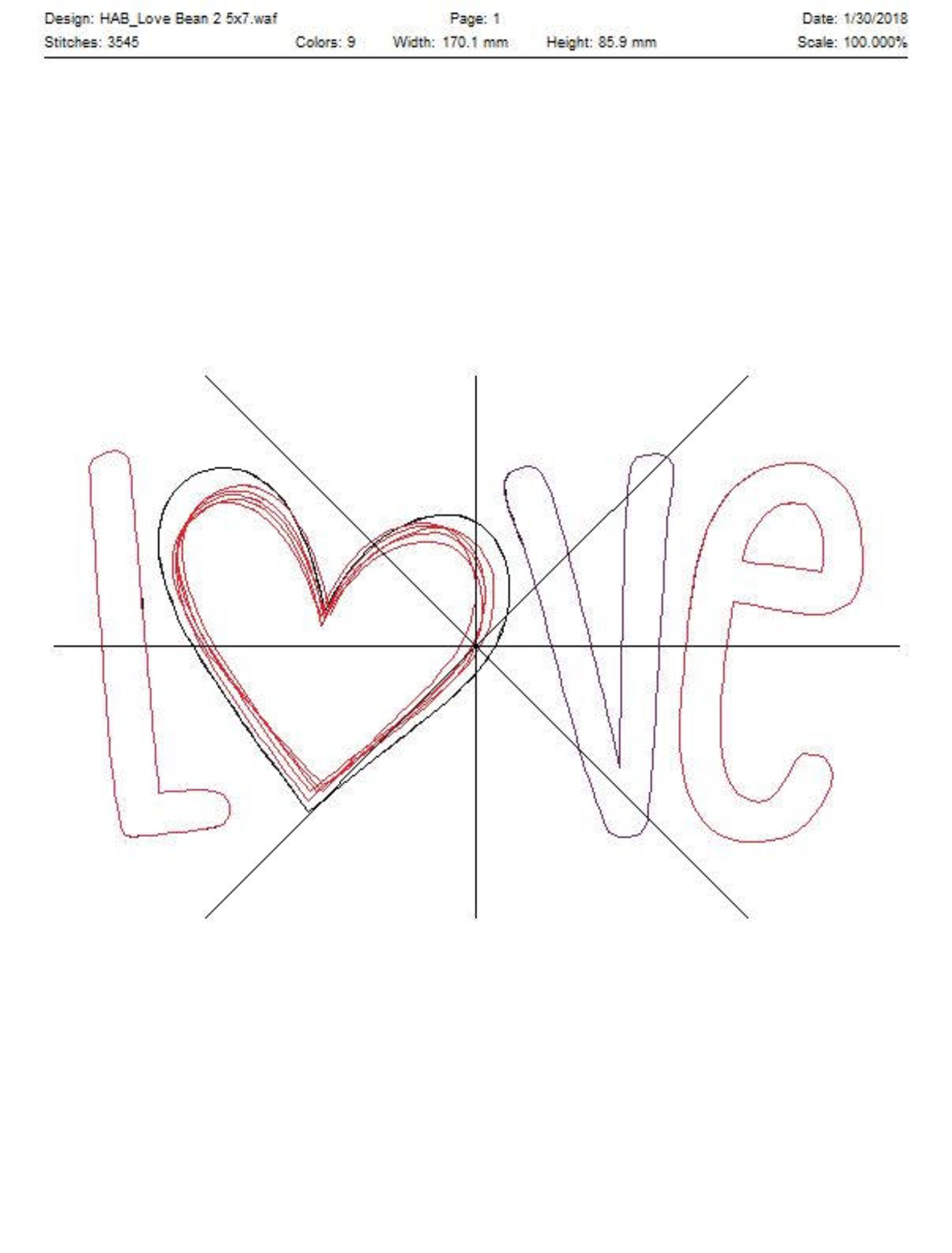 Love Scribble Heart Bean Stitch Applique Design 5x7 8x8 6x10 8x12 - Etsy