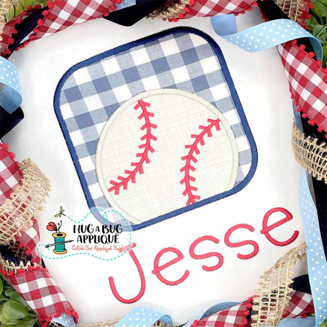 Square Baseball Satin Stitch Applique Design 4x4 5x7 6x6 7x7 8x8 9x9 - Etsy
