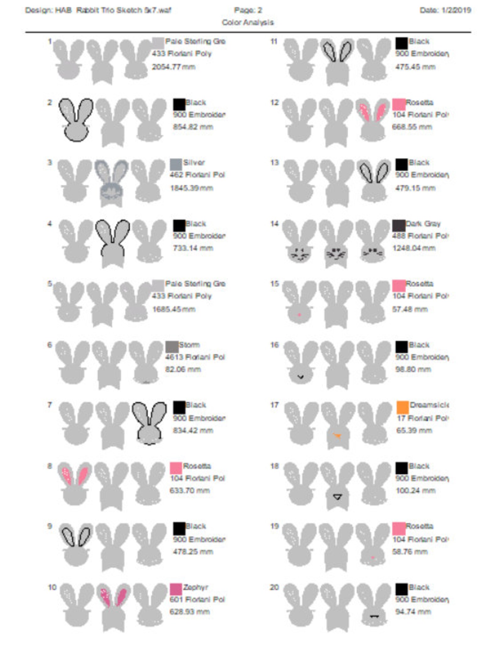 Rabbit Trio Sketch Embroidery Design 5x7 6x10 8x8 8x12 | Etsy