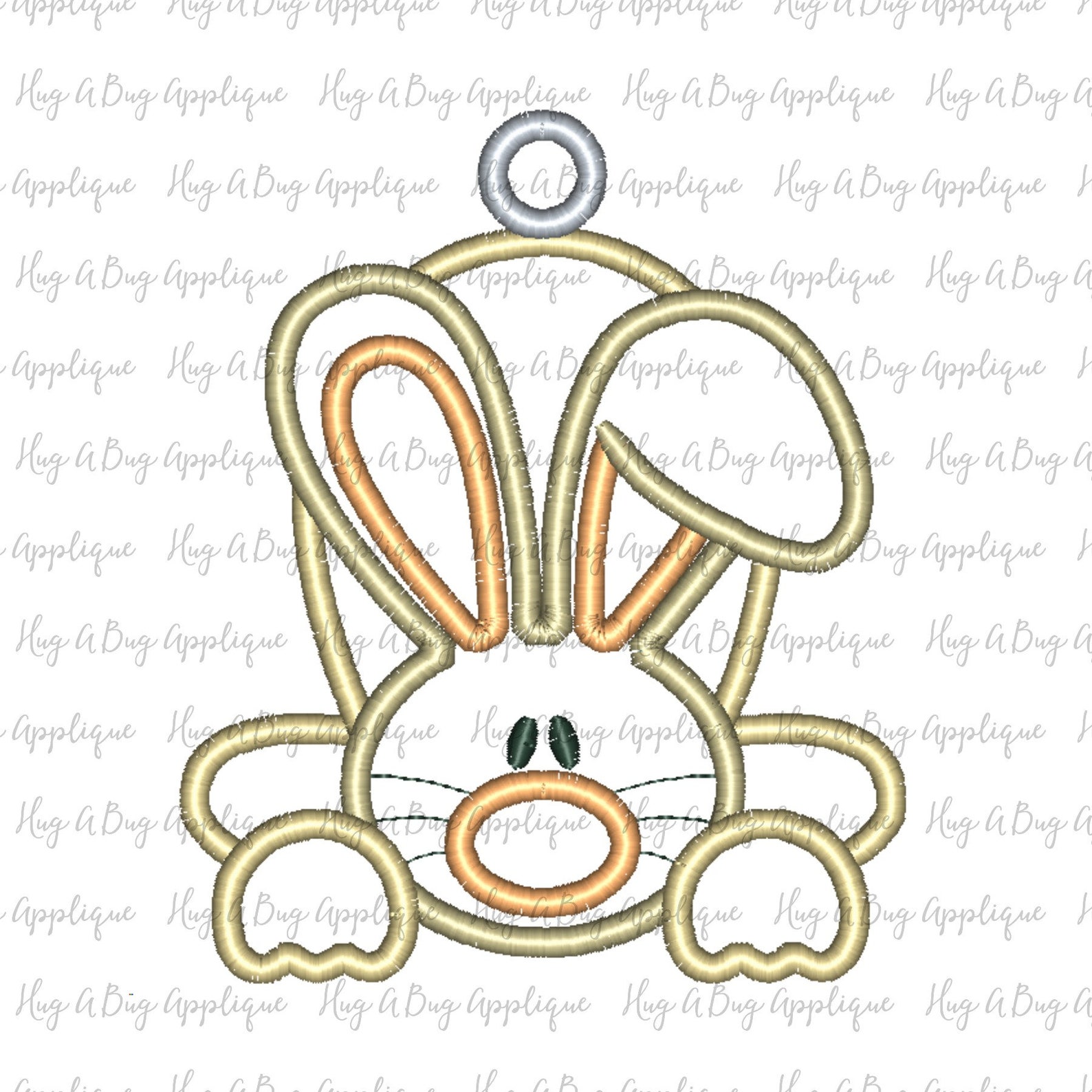 Floppy Ear Bunny Satin Stitch Applique Design 5x7 6x10 8x8 9x9 | Etsy