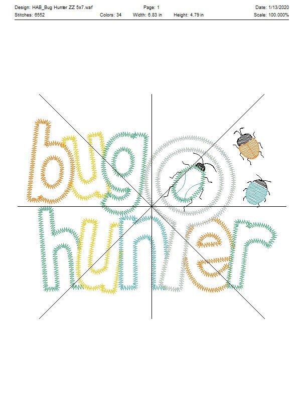 Bug Hunter Magnifying Glass Zig Zag Stitch Applique Design 5x7 | Etsy