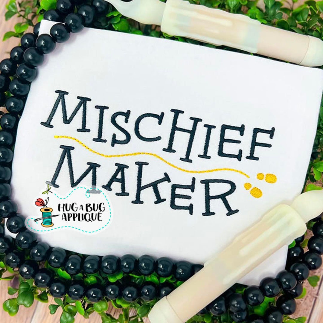 Mischief Maker Embroidery Design 5x7 6x10 8x8 8x12 9x9 - Etsy