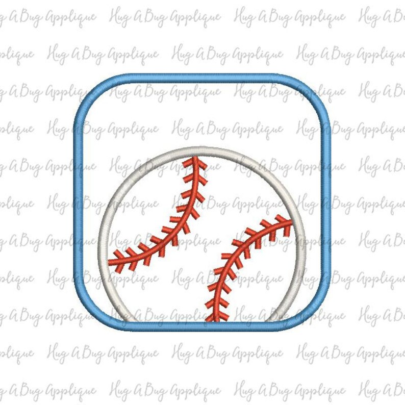 Square Baseball Satin Stitch Applique Design 4x4 5x7 6x6 7x7 8x8 9x9 - Etsy