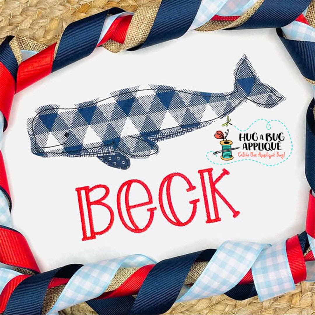 Beluga Whale Bean Stitch Applique Design 5x7 6x10 8x8 8x12 9x9 - Etsy