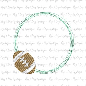 Football Circle Frame Scribble Stitch Embroidery Design 5x7 6x10 7x7 ...