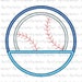 Baseball Split Circle Satin Stitch Applique Design 5x7 6x6 7x7 8x8 9x9 ...