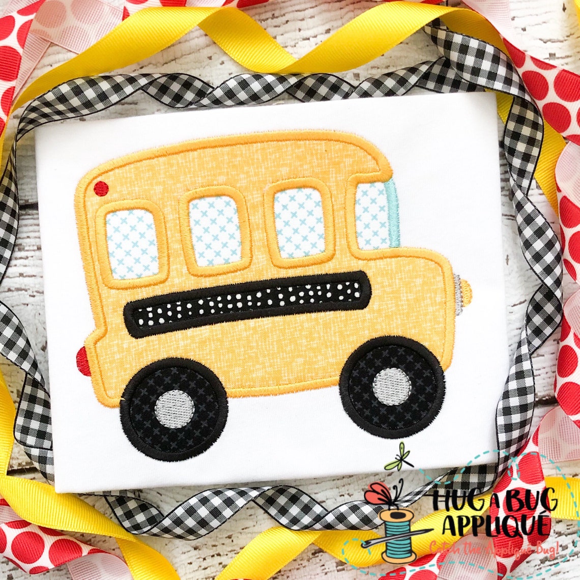 School Bus Back to School Applique Embroidery Design 5x7 6x10 | Etsy