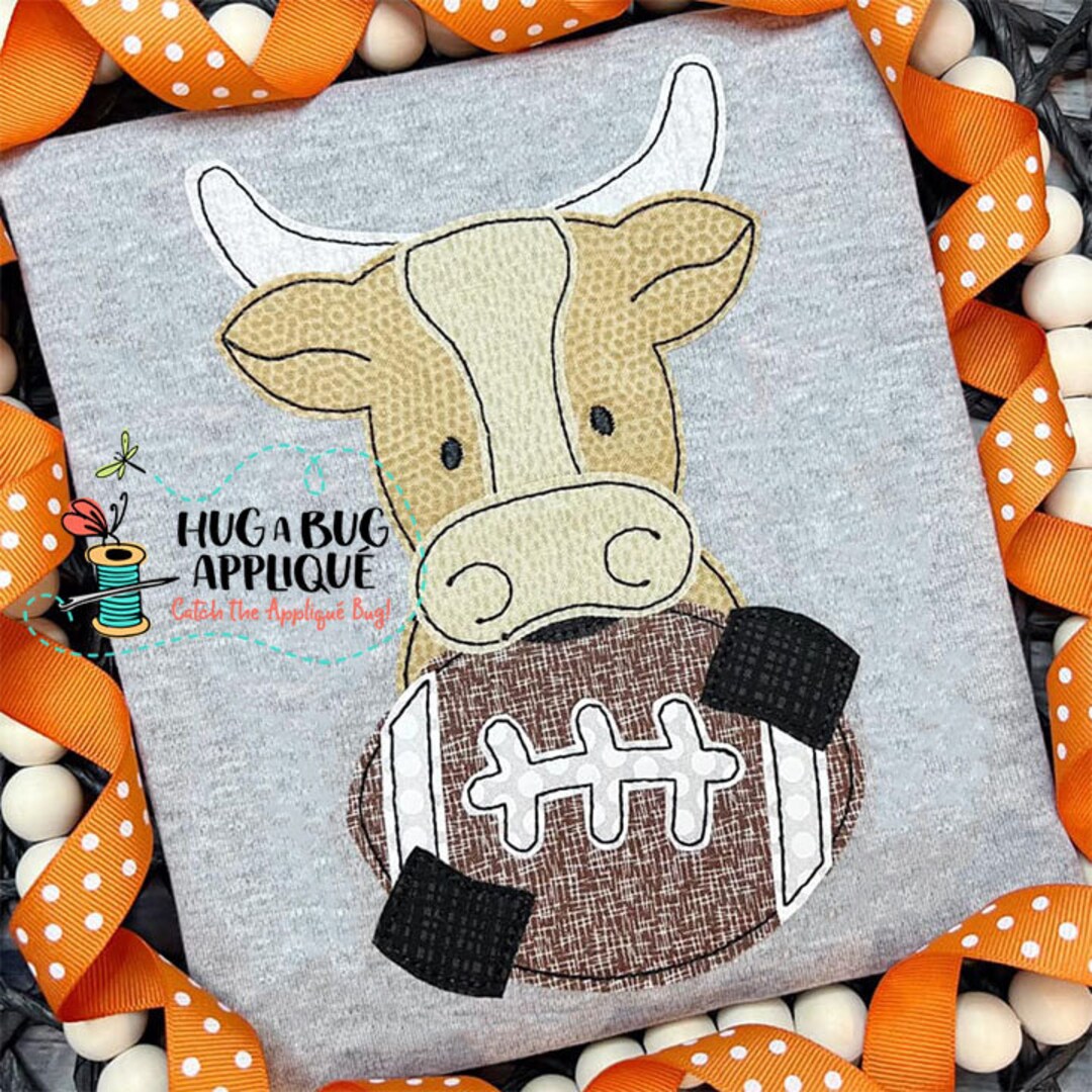 Longhorn Football Bean Stitch Applique Design 5x7 6x10 8x8 8x12 9x9 - Etsy