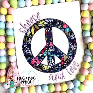 Peace Sign Zig Zag Stitch Applique Design 5x7 6x10 8x8 8x12 - Etsy