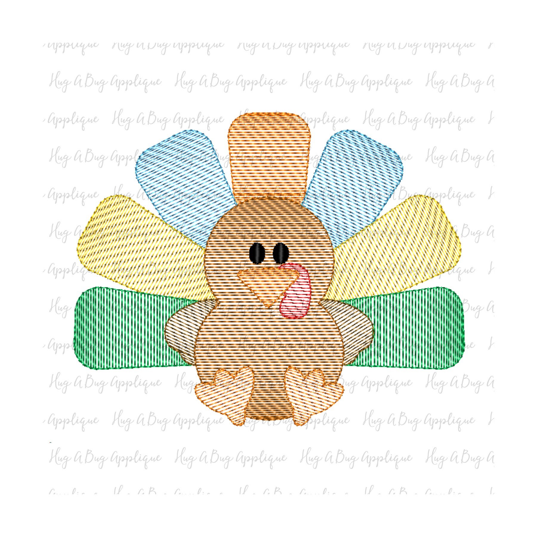 Thanksgiving Turkey Sketch Stitch Embroidery Design 4x4 5x7 - Etsy