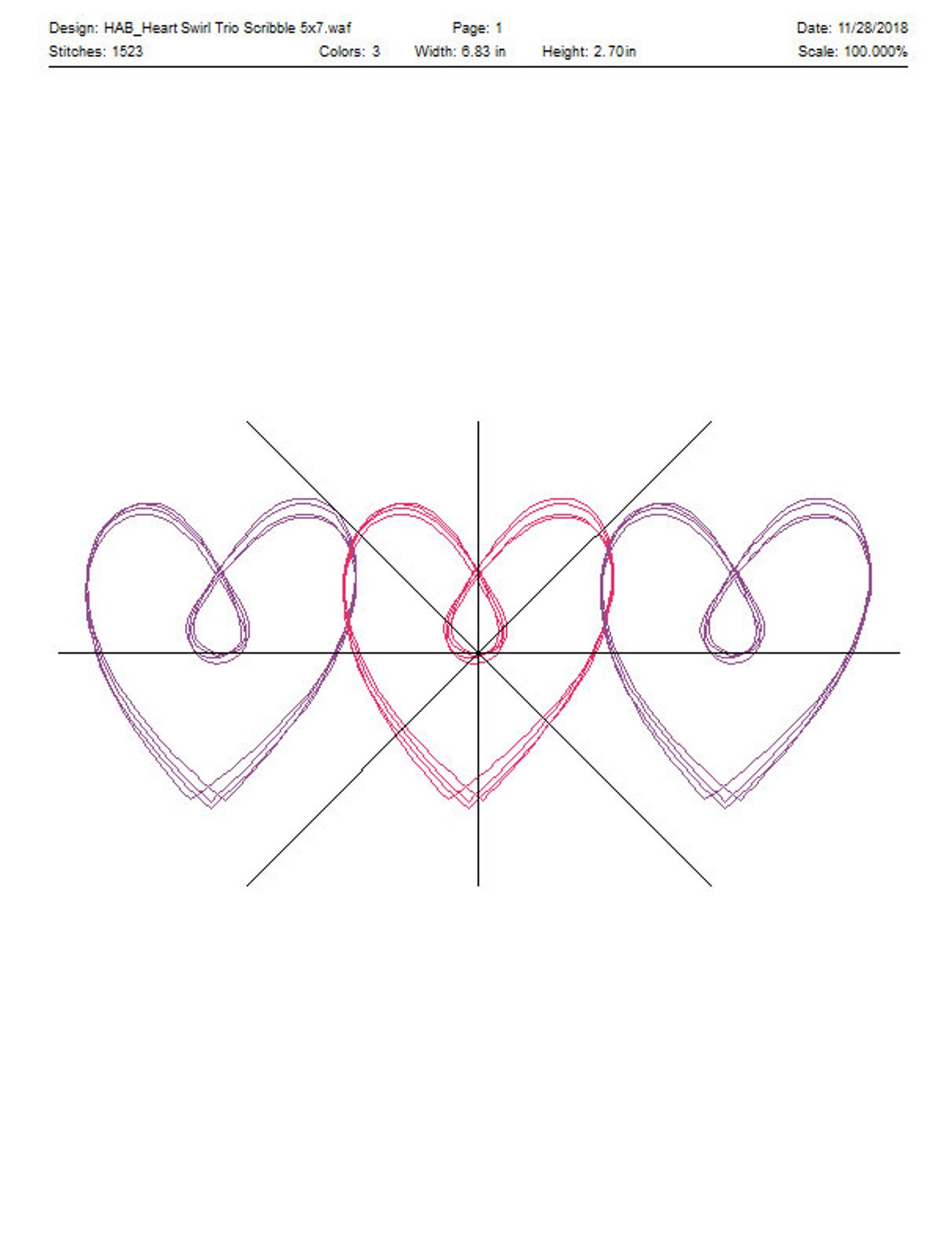 Heart Trio Scribble Stitch Embroidery Design 5x7 6x10 8x8 8x12 - Etsy