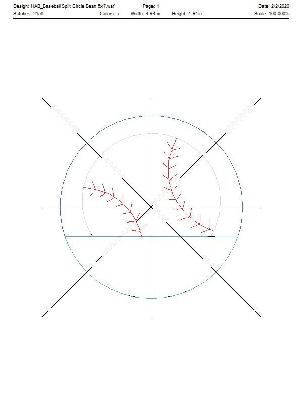 Baseball Split Circle Bean Stitch Applique Design 5x7 6x6 7x7 | Etsy