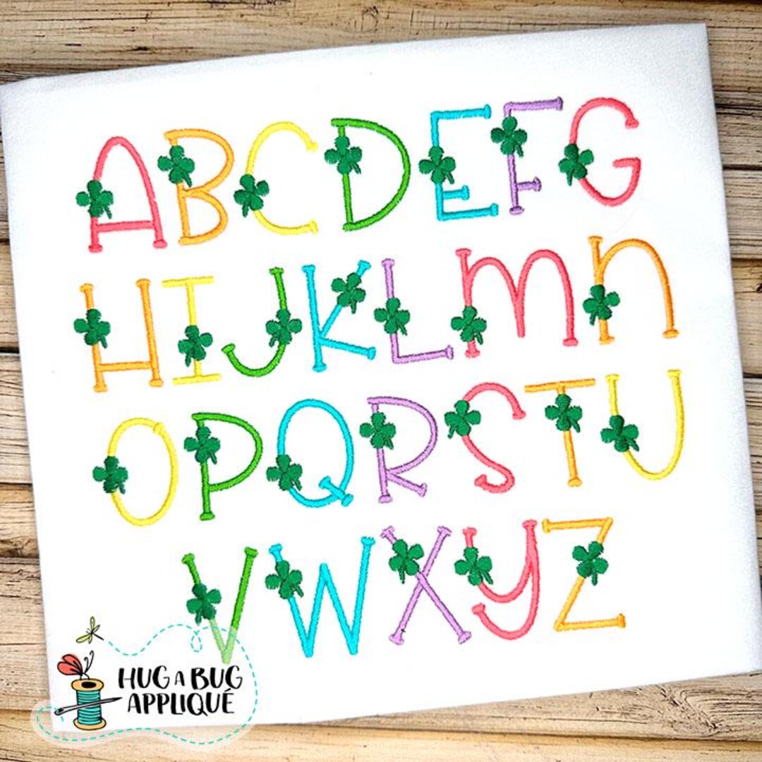 Sticky Clover Satin Stitch Embroidery Font 1" 1.5" 2" 2.5" 3" - Etsy
