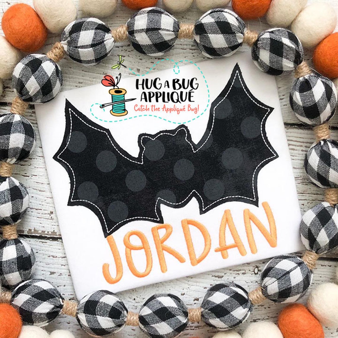 Bat Bean Stitch Applique Design 4x4 5x7 6x10 8x8 - Etsy