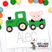 Pig Tractor Zig Zag Stitch Applique Design 5x7 6x10 8x8 9x9 8x12 - Etsy