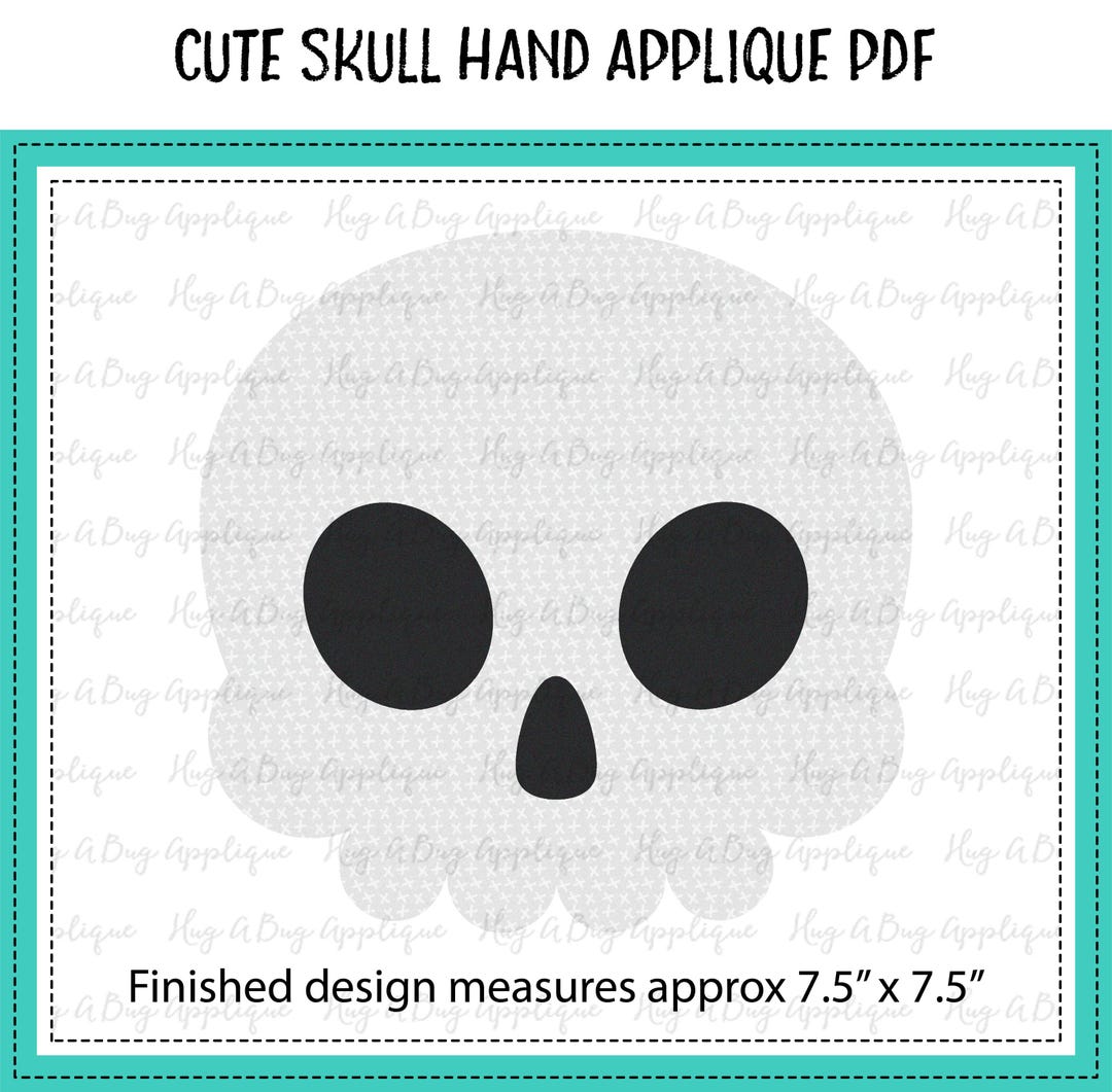 Cute Skull Applique Pattern PDF - Etsy