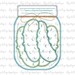 Jar Pickles Zig Zag Stitch Applique Design 5x7 6x10 8x8 8x12 9x9 - Etsy