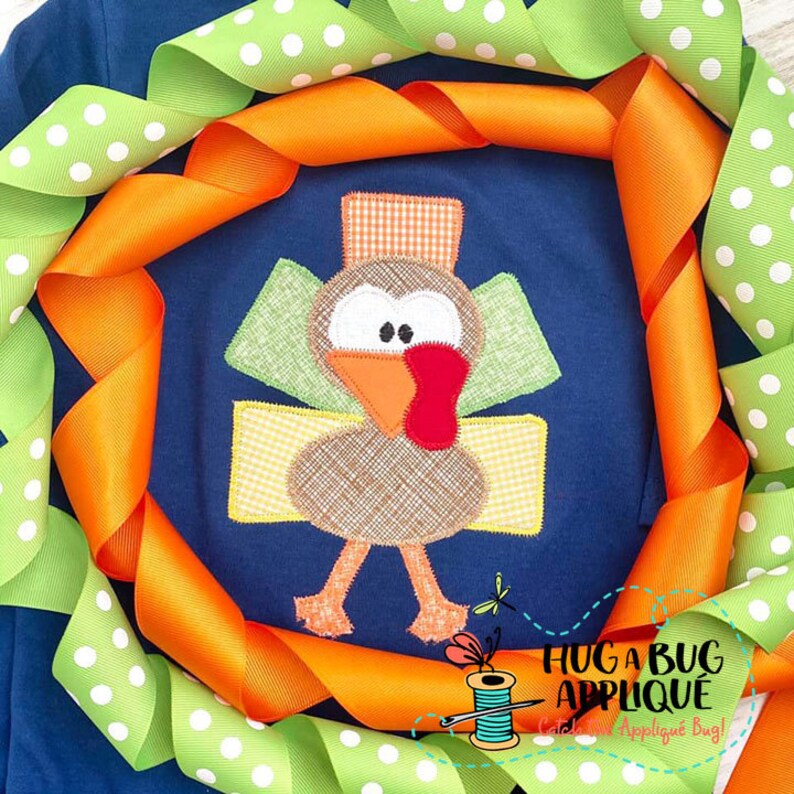 Turkey Tall Zig Zag Stitch Applique Design 5x7 6x10 8x8 8x12 | Etsy