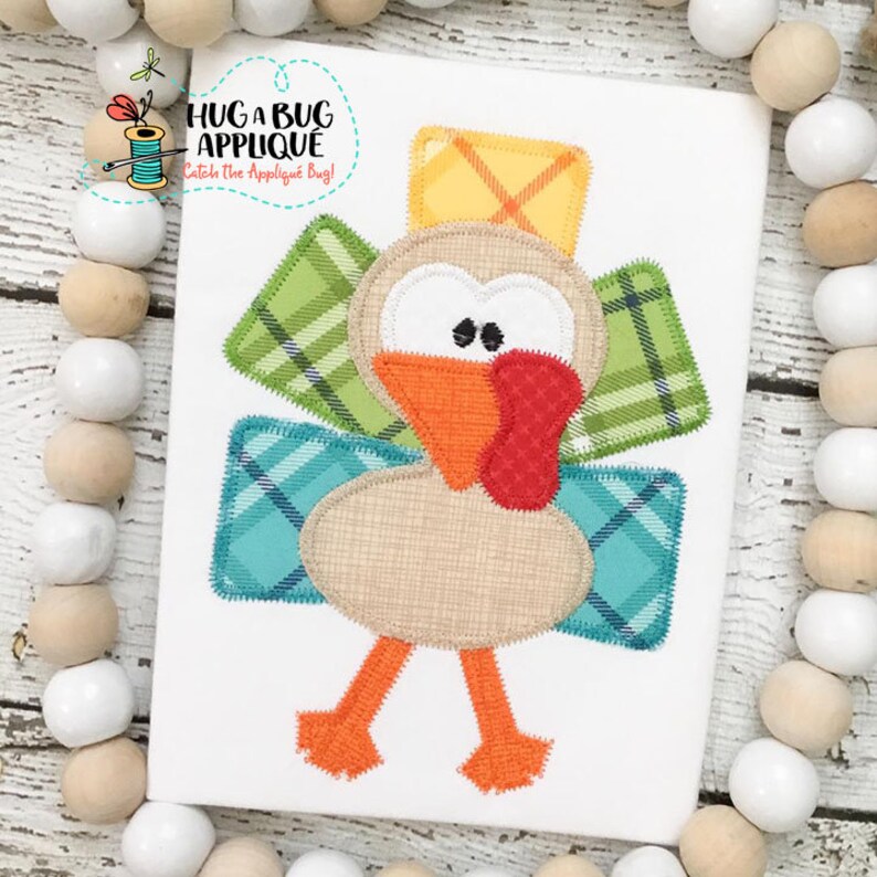 Turkey Tall Zig Zag Stitch Applique Design 5x7 6x10 8x8 8x12 | Etsy