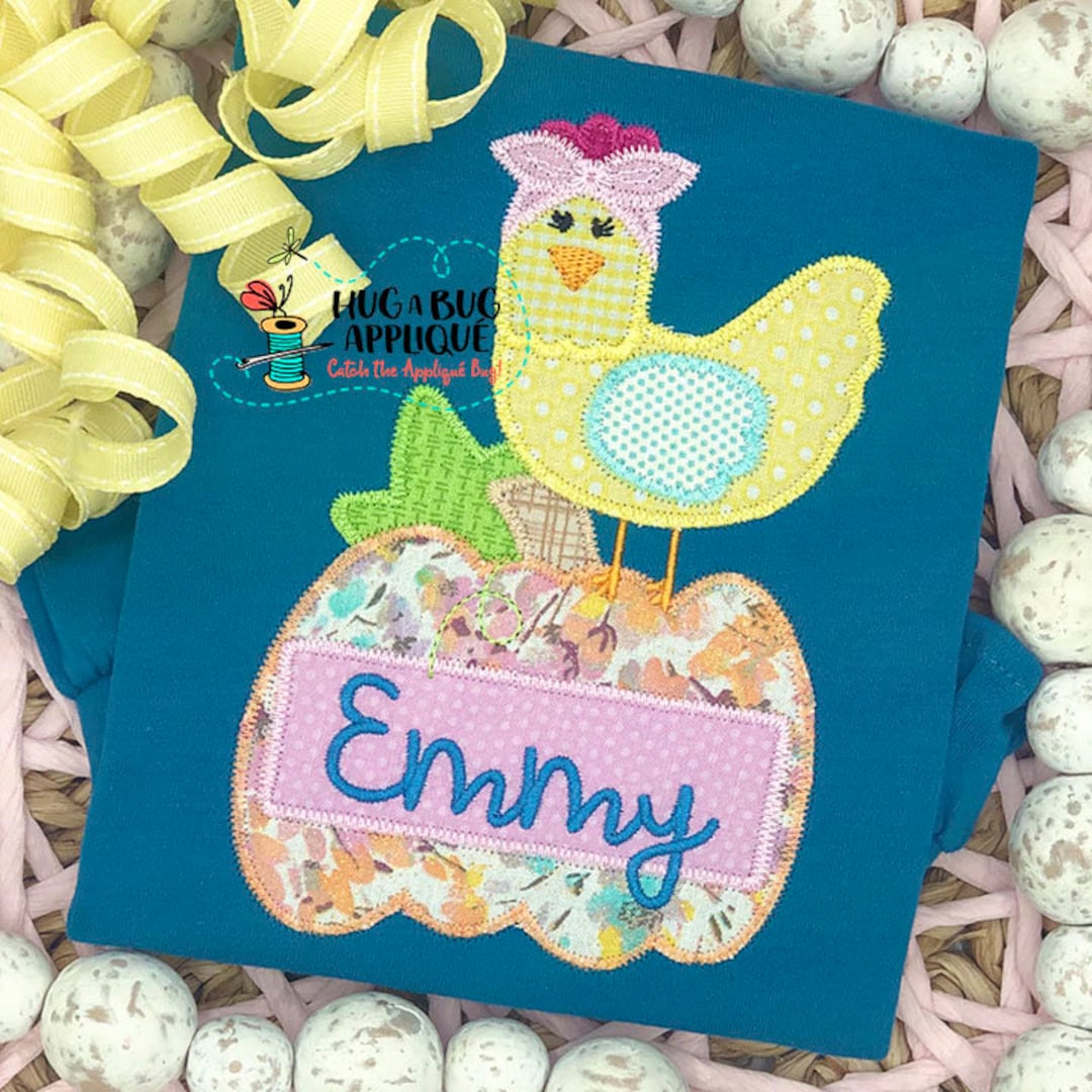 Chicken Bandana Pumpkin Zig Zag Stitch Applique Design 5x7 6x10 8x8 ...