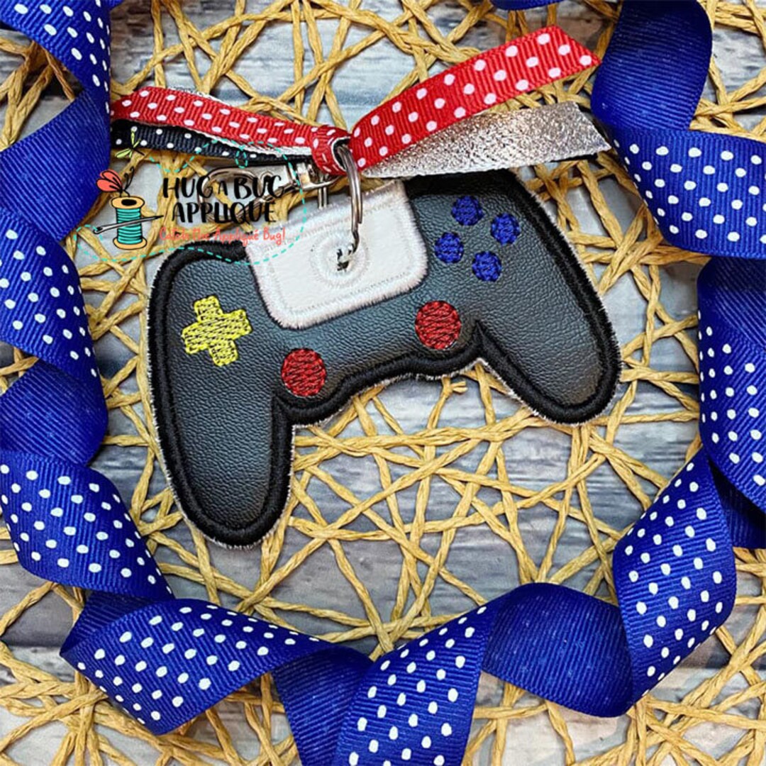 Game Controller Bag Tag in the Hoop Applique Design 4" 4.5" 5" 5.5" 6 ...