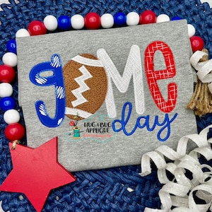 Game Day Football Zig Zag Stitch Applique Design 5x7 6x10 8x8 8x12 9x9 ...