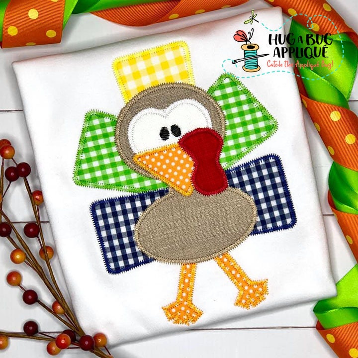 Turkey Tall Zig Zag Stitch Applique Design 5x7 6x10 8x8 8x12 - Etsy